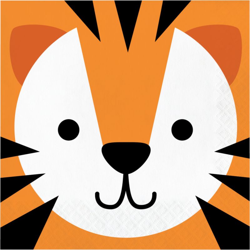 Animal Faces Tiger Lunch Napkins: Party at Lewis Elegant Party Supplies ...