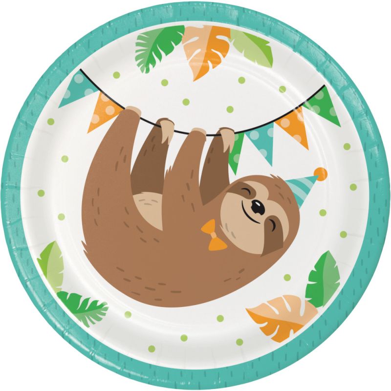 Sloth Party 7-inch Plates: Party at Lewis Elegant Party Supplies ...