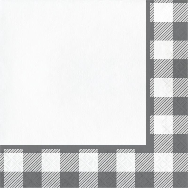 Gray and White Check Lunch Napkins: Party at Lewis Elegant Party ...