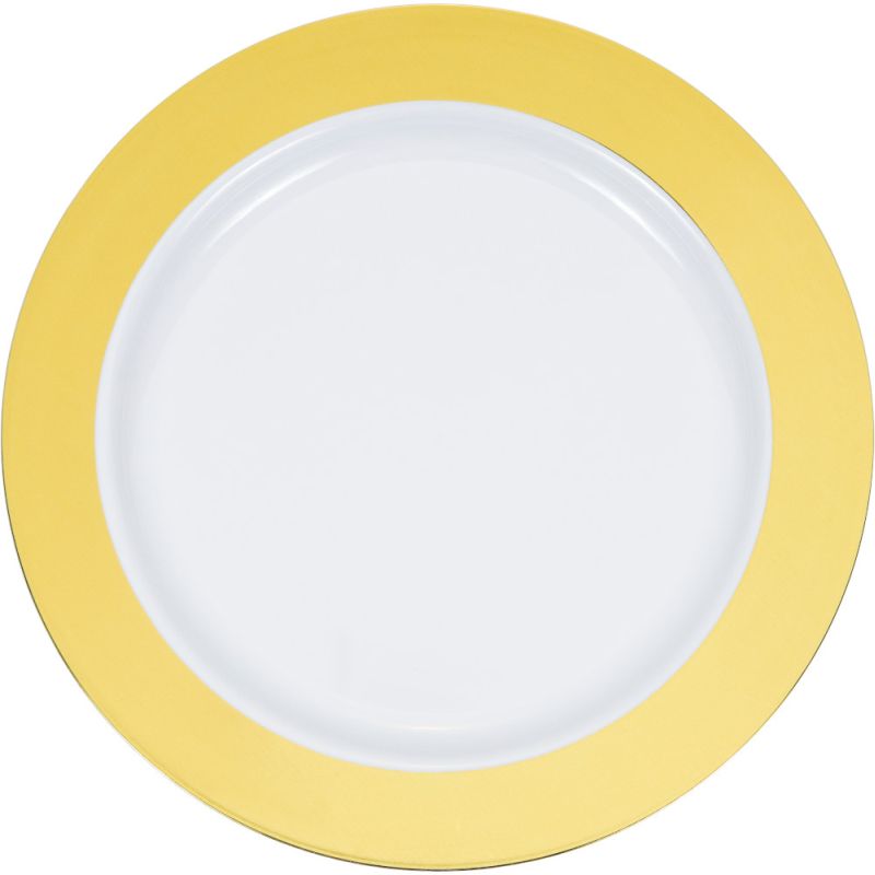 Sensations 10.25-inch Gold Rim Plastic Dinner Plates: Party at Lewis ...