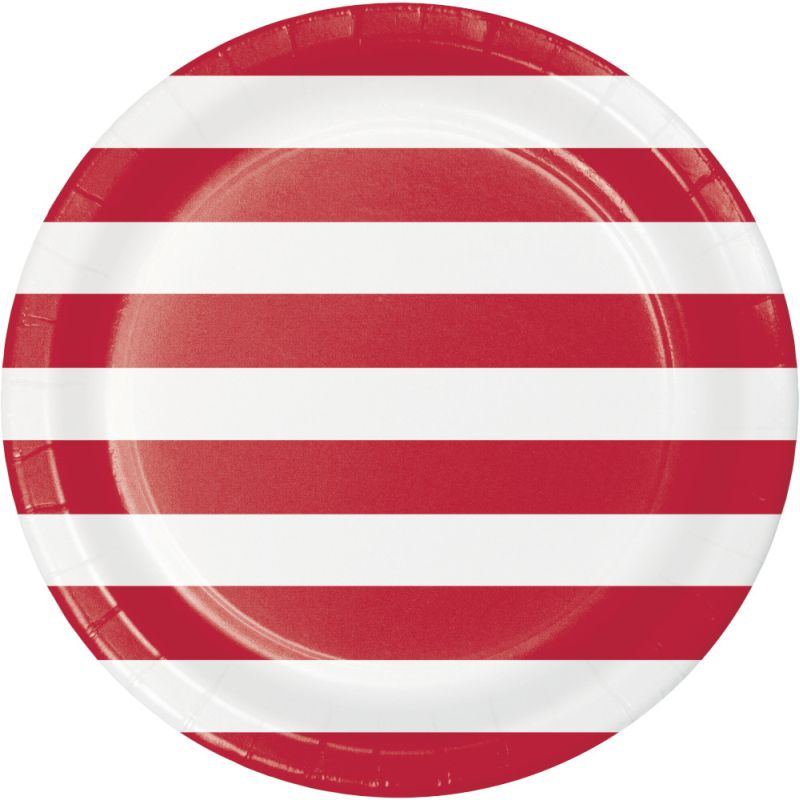 Red Dots and Stripes 9-inch Paper Plates: Party at Lewis Elegant Party ...