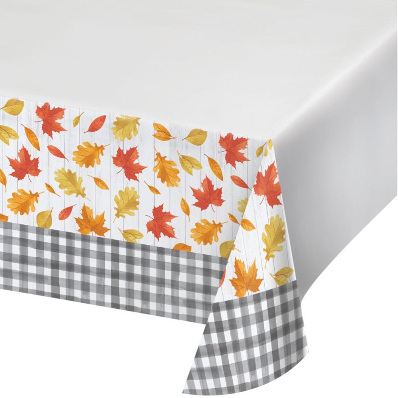 Autumn Falling Leaves Plastic Tablecloth: Party at Lewis Elegant Party ...