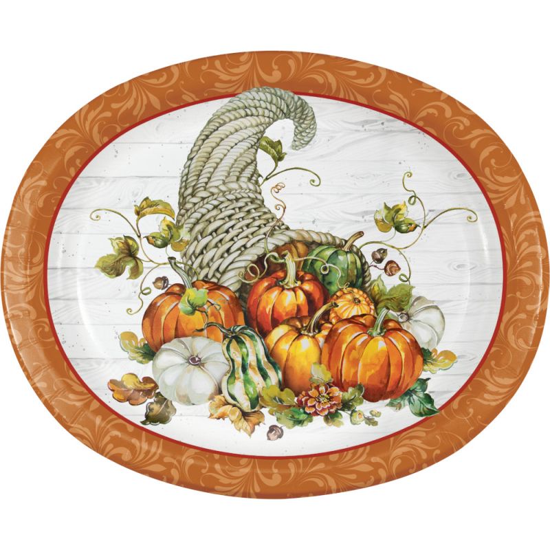 Bountiful Cornucopia 12-inch Oval Plates: Party at Lewis Elegant Party ...