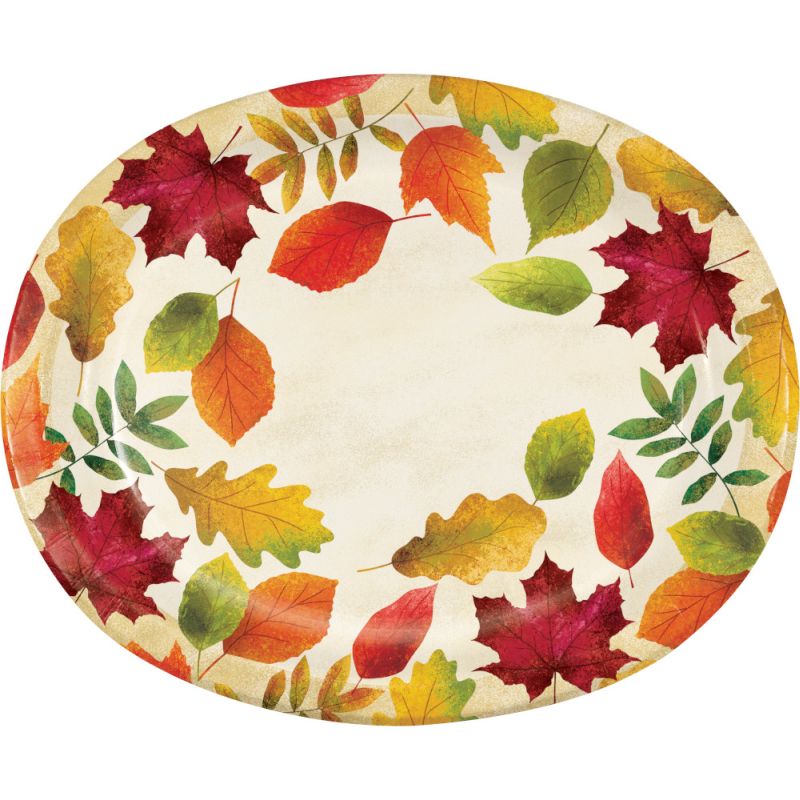 Colorful Leaves 12-inch Oval Plates: Party at Lewis Elegant Party ...