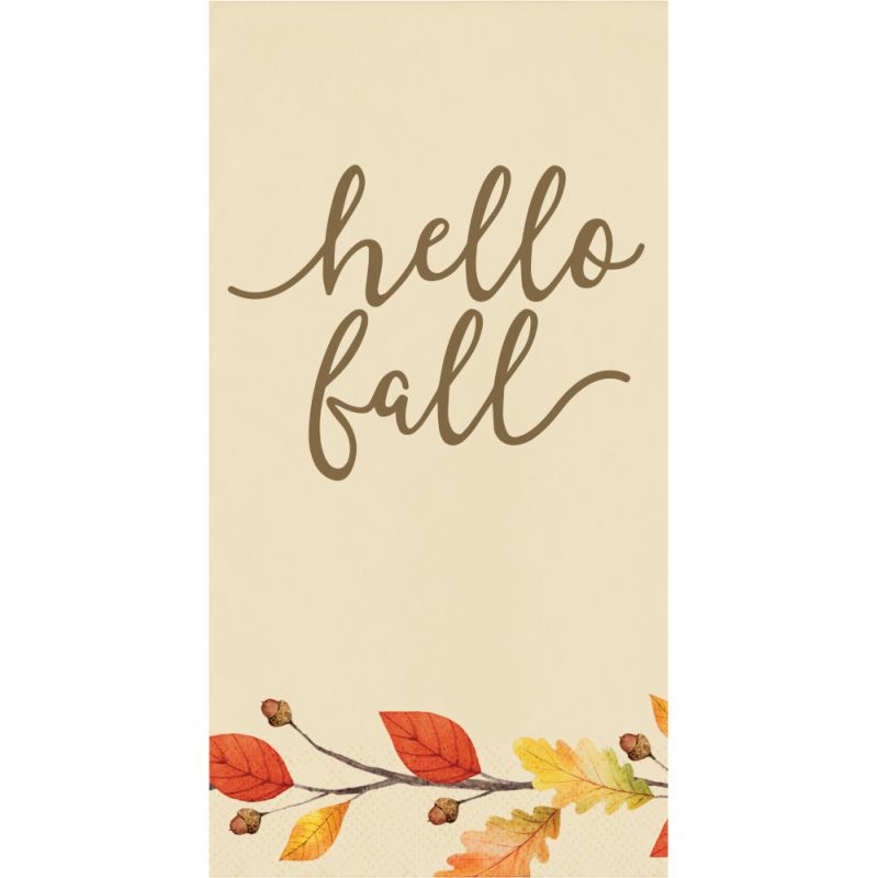 Thankful Hello Fall 3-Ply Guest Dinner Napkins: Party at Lewis Elegant ...