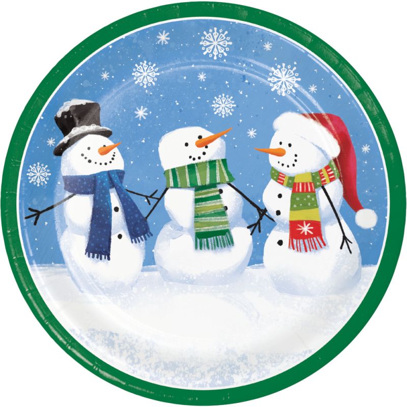 Smiling Snowman 9-inch Plates: Party at Lewis Elegant Party Supplies ...