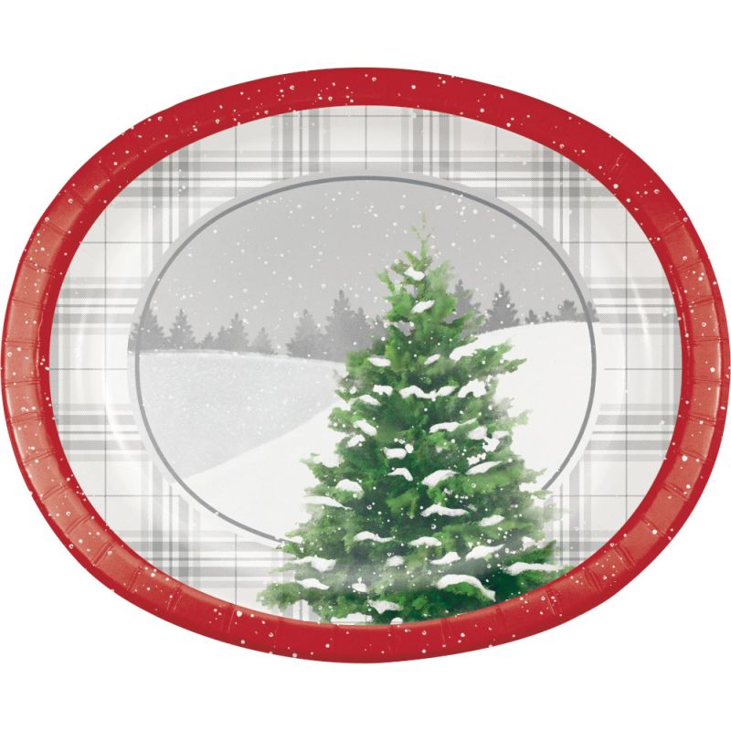 Winter Tree 12-inch Oval Plates: Party at Lewis Elegant Party Supplies ...