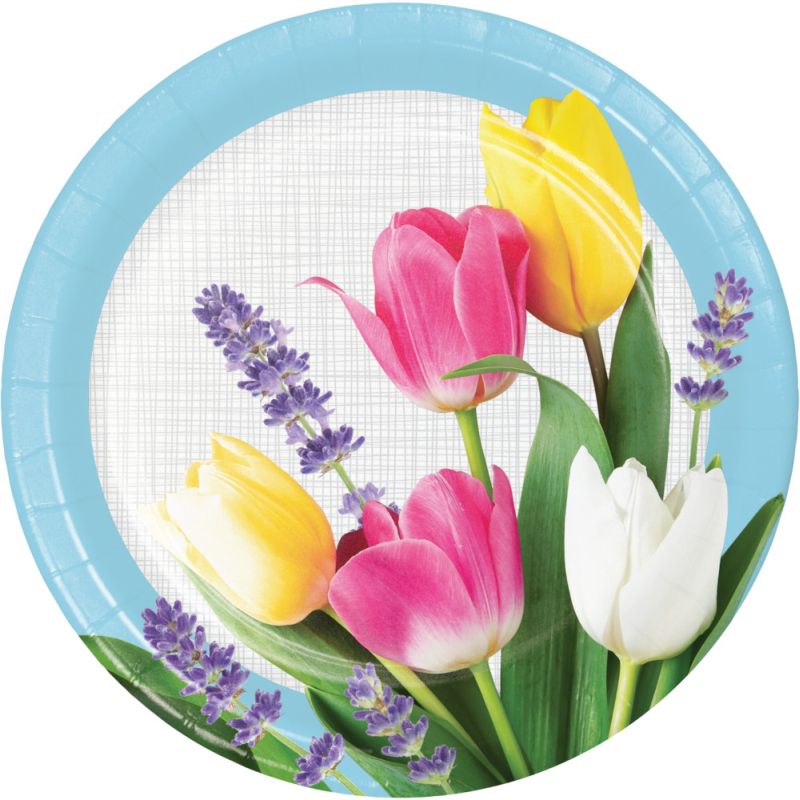 Spring Tulip Bouquet 7-inch Plates: Party at Lewis Elegant Party ...