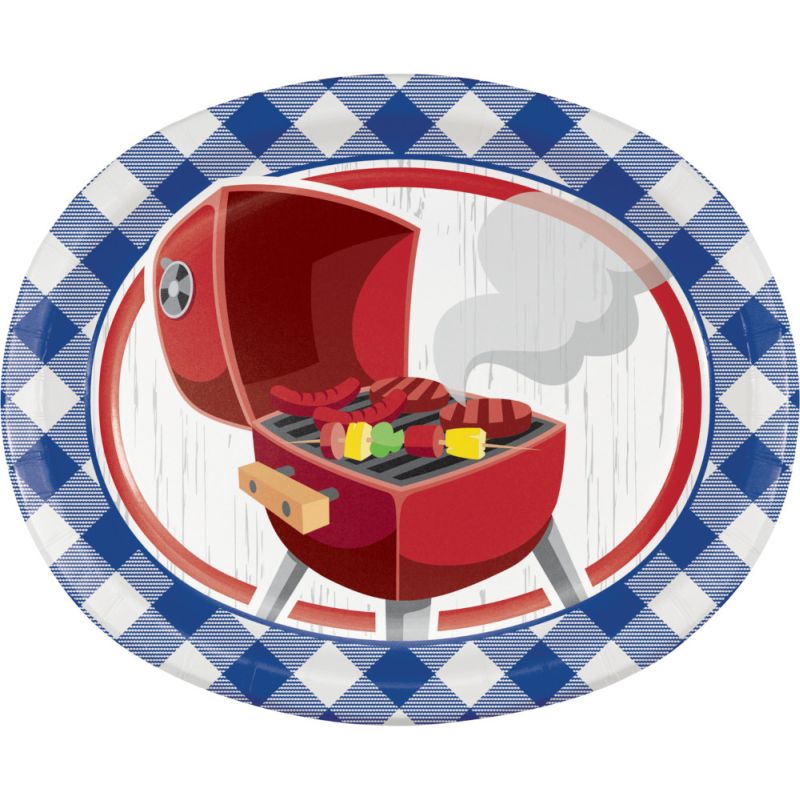 Summer BBQ 12-inch Oval Plates: Party at Lewis Elegant Party Supplies ...
