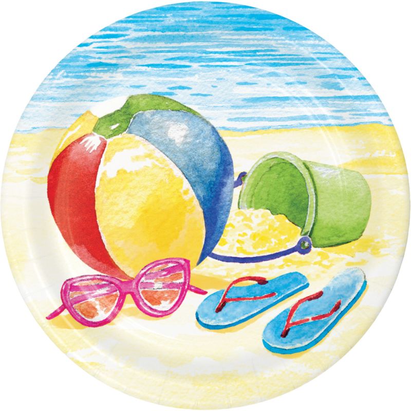 Beach Day 7-inch Plates: Party at Lewis Elegant Party Supplies, Plastic ...