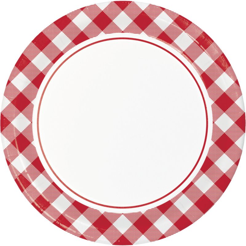Classic Red Gingham 9-inch Plates: Party at Lewis Elegant Party ...