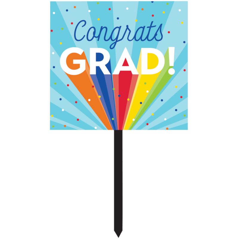 Rainbow Grad Yard Sign: Party at Lewis Elegant Party Supplies, Plastic ...