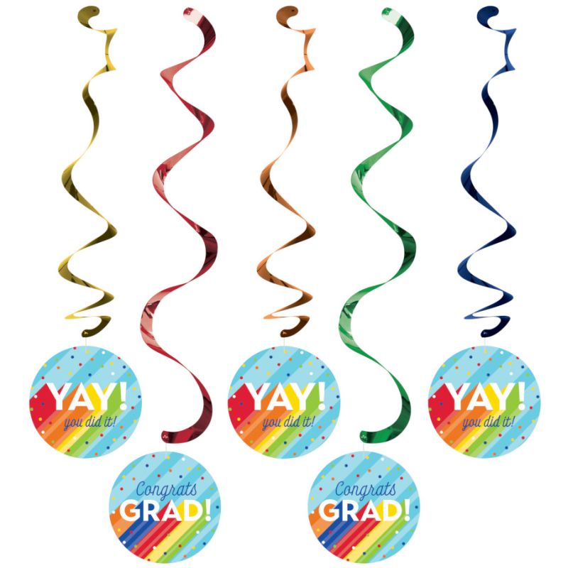 Rainbow Grad Hanging Dangler Decorations: Party at Lewis Elegant Party ...