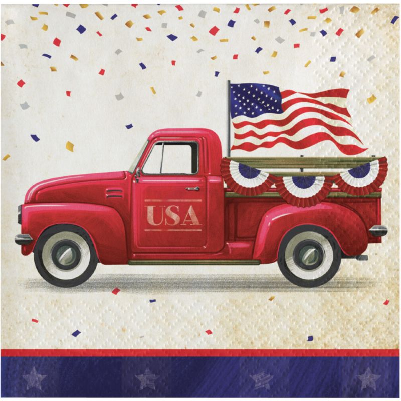 Patriotic Parade Beverage Napkins: Party at Lewis Elegant Party ...