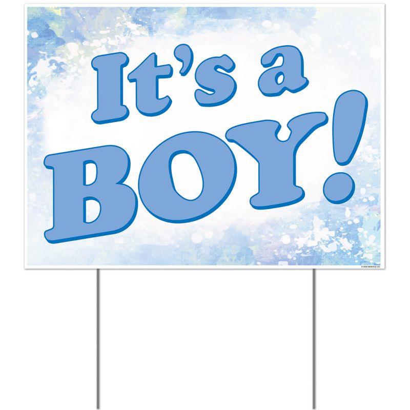 Plastic It's A Boy Yard Sign: Party at Lewis Elegant Party Supplies ...
