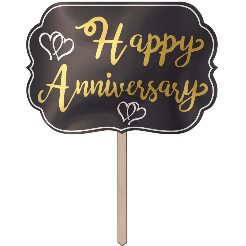 Foil Happy Anniversary Yard Sign: Party at Lewis Elegant Party Supplies ...