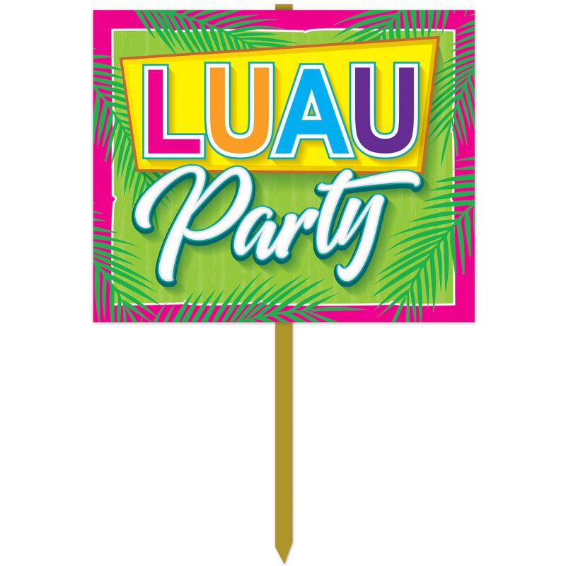 Luau Party Yard Sign: Party at Lewis Elegant Party Supplies, Plastic ...