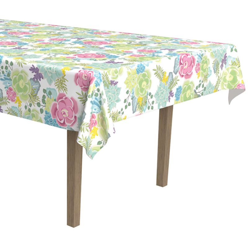 Succulent Floral Plastic Tablecloth: Party at Lewis Elegant Party ...