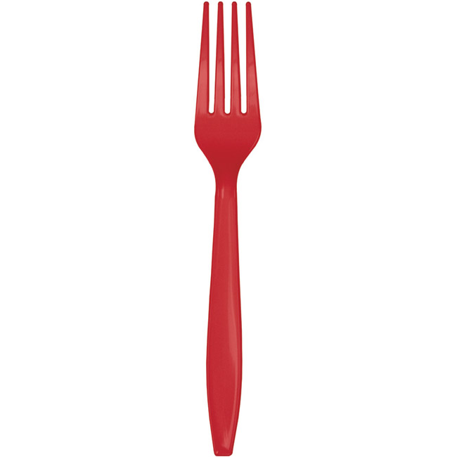 Red Heavy Duty Plastic Forks: Party at Lewis Elegant Party Supplies ...