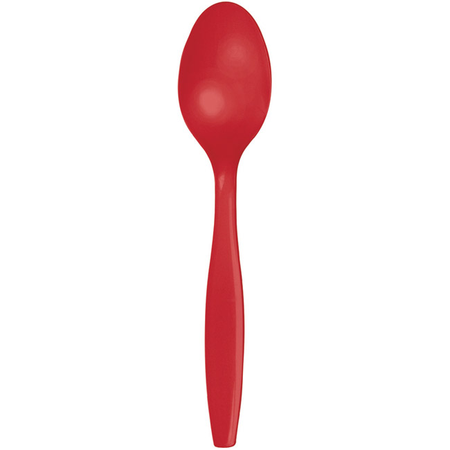 Red Heavy Duty Plastic Spoons: Party at Lewis Elegant Party Supplies ...