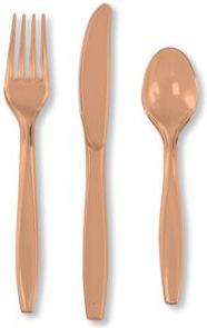 Heavy Duty Plastic Cutlery, Peach: Party at Lewis Elegant Party ...