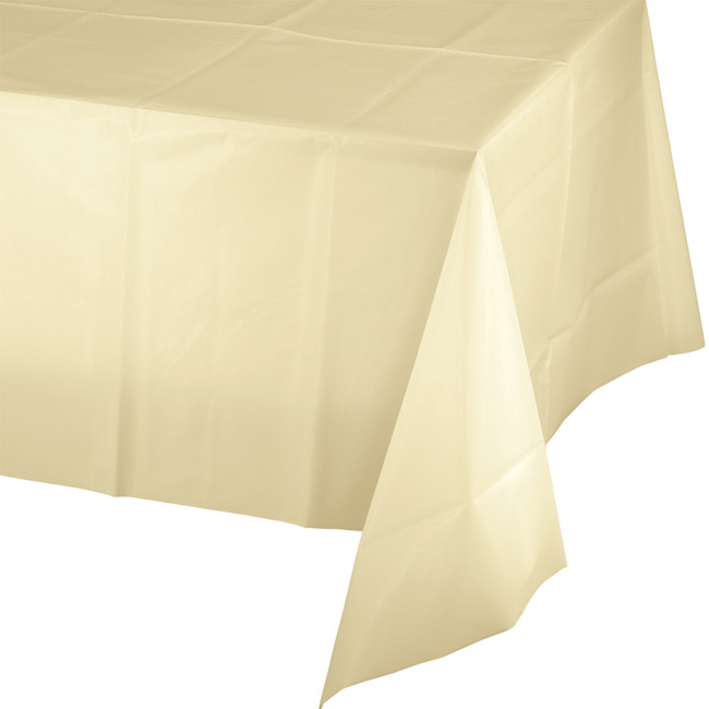 Ivory Plastic Banquet Tablecloth: Party at Lewis Elegant Party Supplies ...