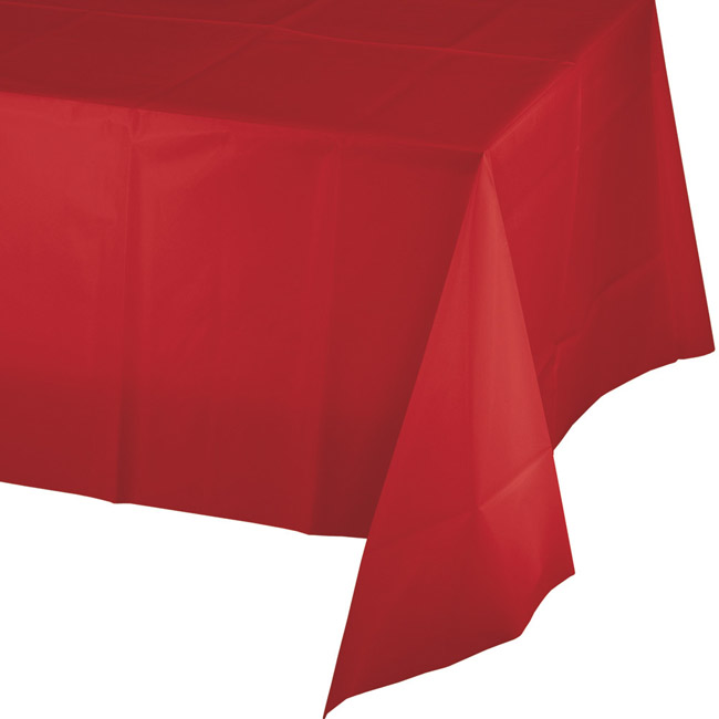 Red Plastic Banquet Tablecloth: Party at Lewis Elegant Party Supplies ...