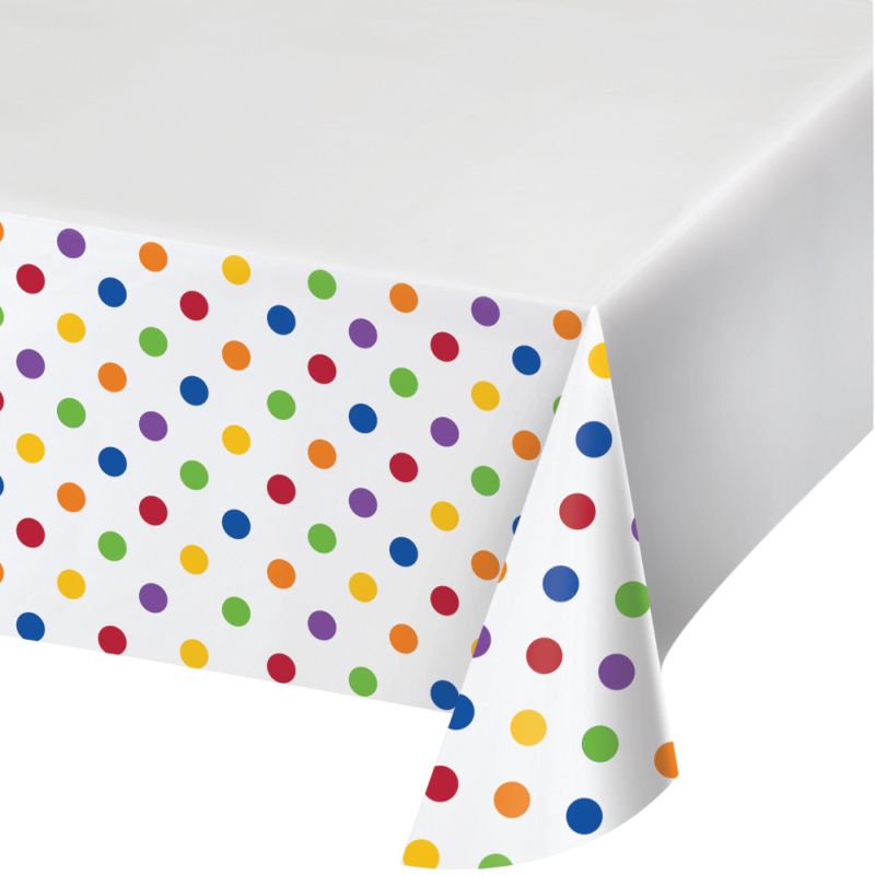 Multi Color Dots and Stripes Plastic Tablecloth: Party at Lewis Elegant ...