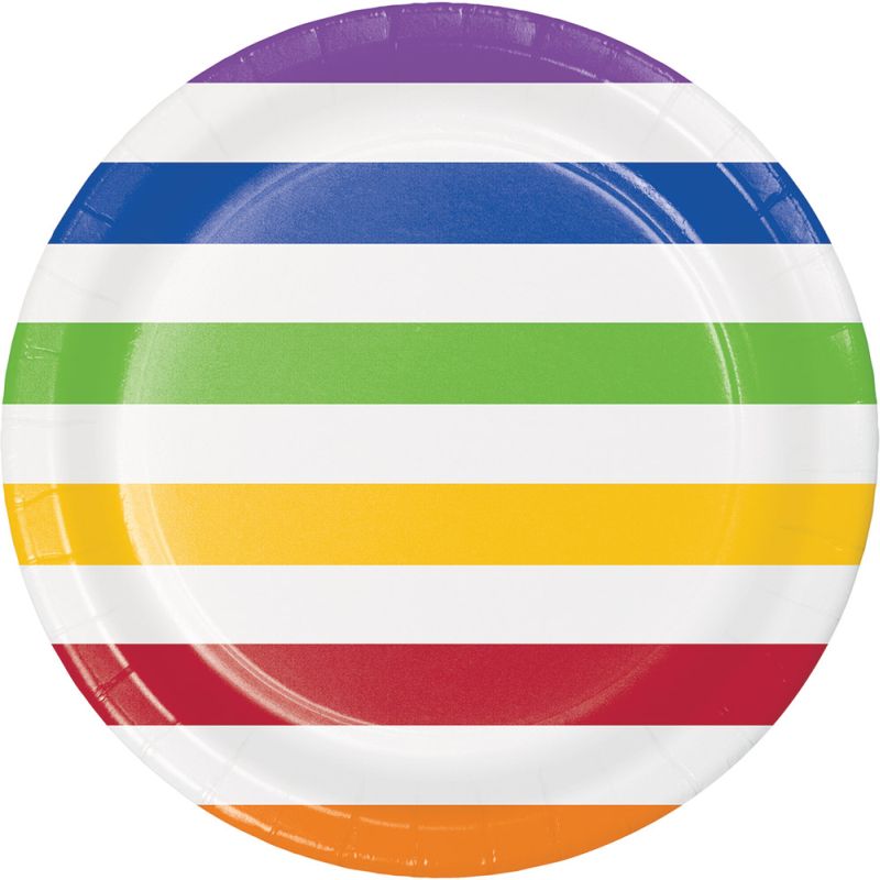 Multi Color Dots and Stripes 9-inch Paper Plates: Party at Lewis ...
