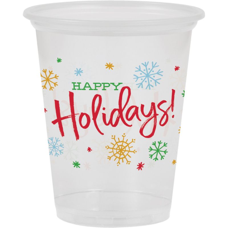 Happy Holidays Clear 16 oz Plastic Cups: Party at Lewis Elegant Party ...