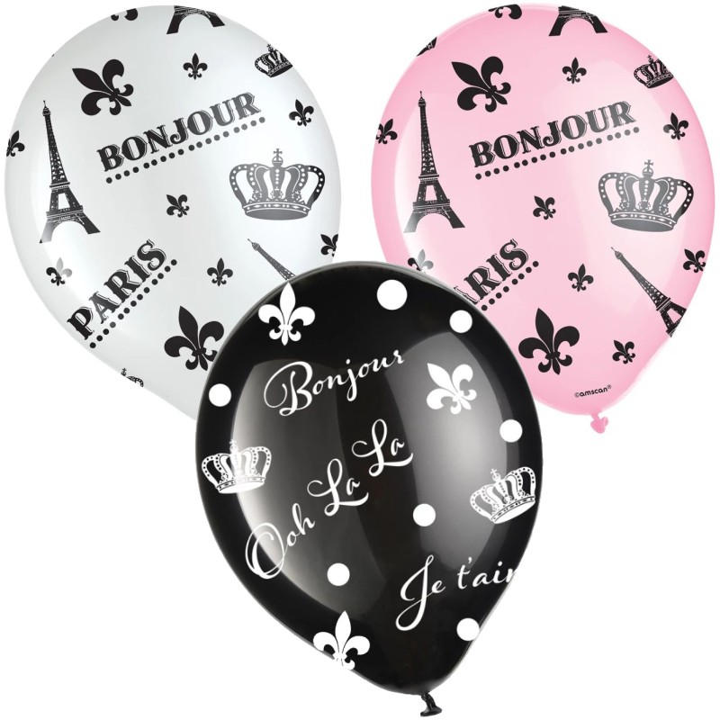 Day in Paris 12-inch Latex Balloons: Party at Lewis Elegant Party ...