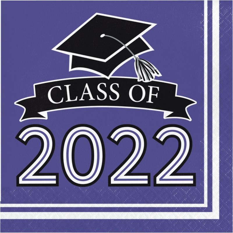 Graduation School Spirit Class of 2022 Lunch Napkins Purple: Party at ...