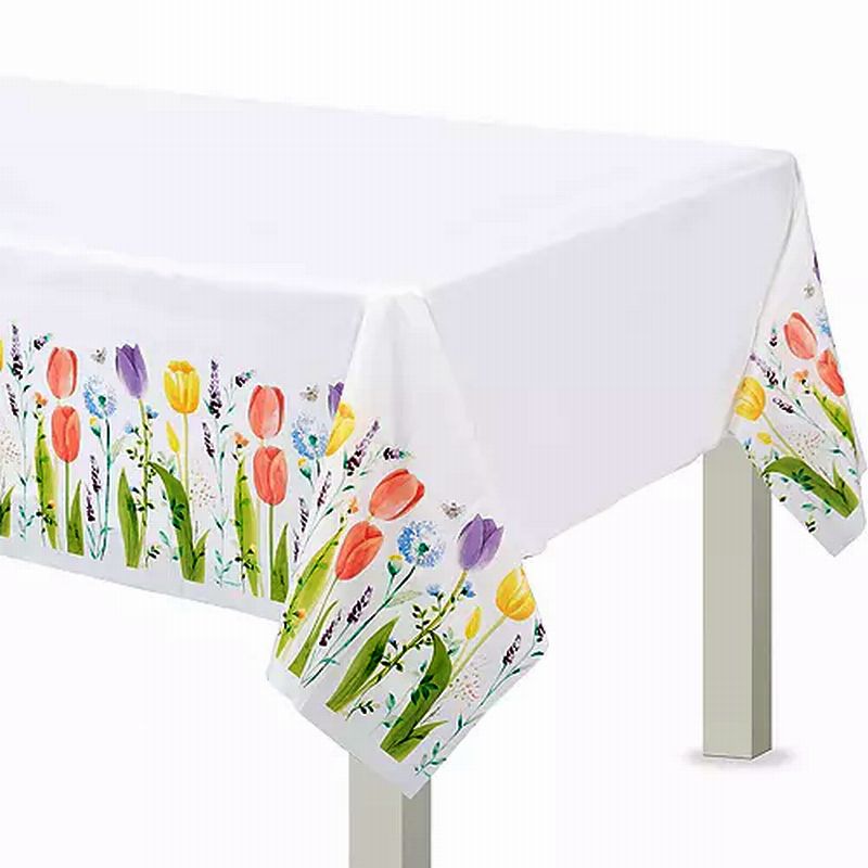 Tulip Garden Plastic Tablecloth: Party at Lewis Elegant Party Supplies ...