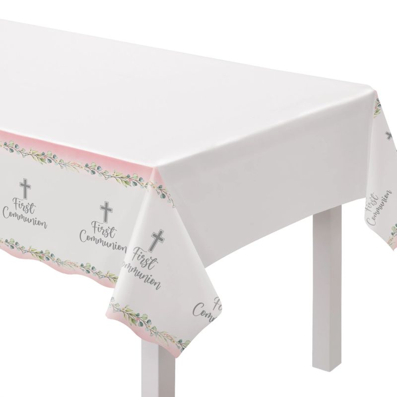 My First Communion Girl Plastic Tablecloth: Party at Lewis Elegant ...