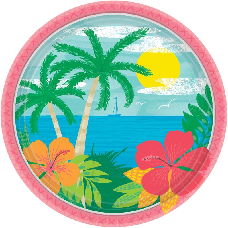 Summer Vibes 7-inch Plates Bulk Pack: Party at Lewis Elegant Party ...