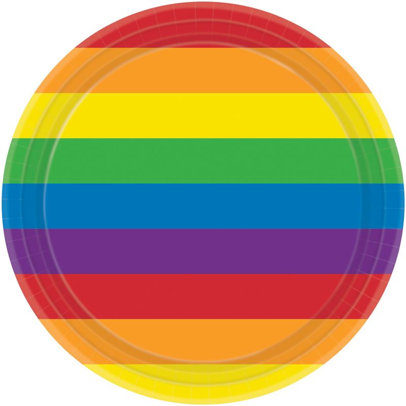 Rainbow 9-inch Plates: Party at Lewis Elegant Party Supplies, Plastic ...