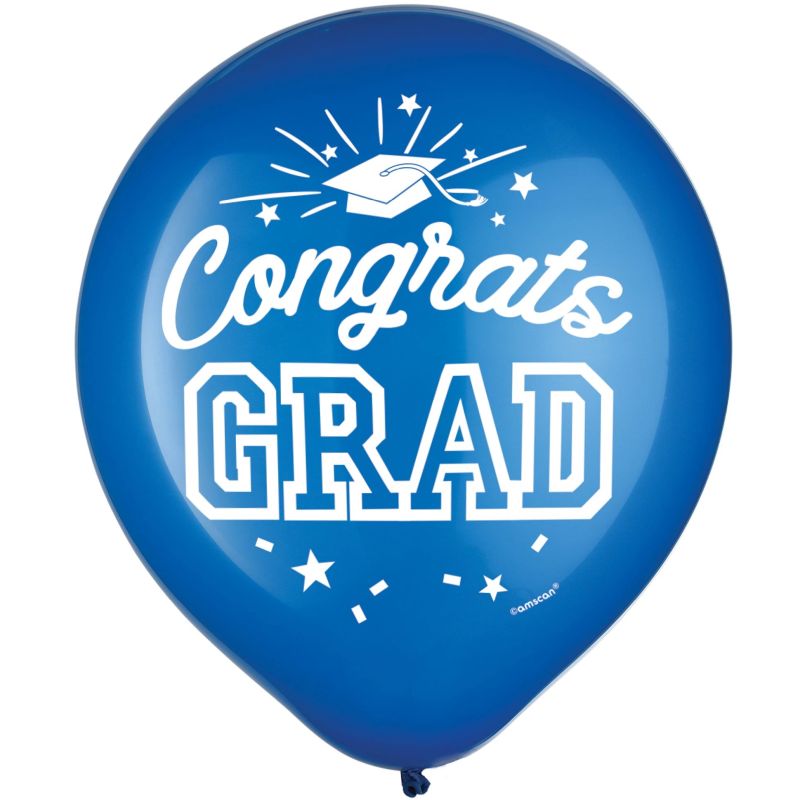 Graduation Bright Blue 12-inch Latex Balloons: Party at Lewis Elegant ...