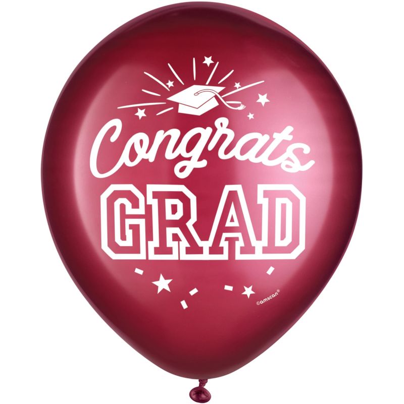 Graduation Maroon 12-inch Latex Balloons: Party at Lewis Elegant Party ...