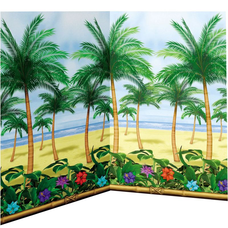 Palm Tree Scene Setter 40-foot Backdrop: Party at Lewis Elegant Party ...