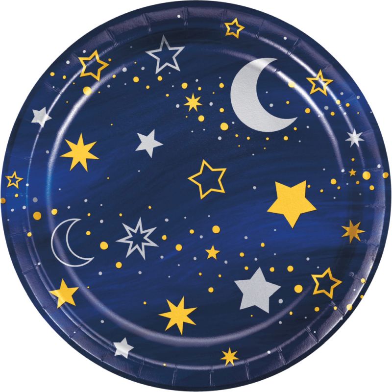 Starry Night 7-inch Foil Plates: Party at Lewis Elegant Party Supplies ...