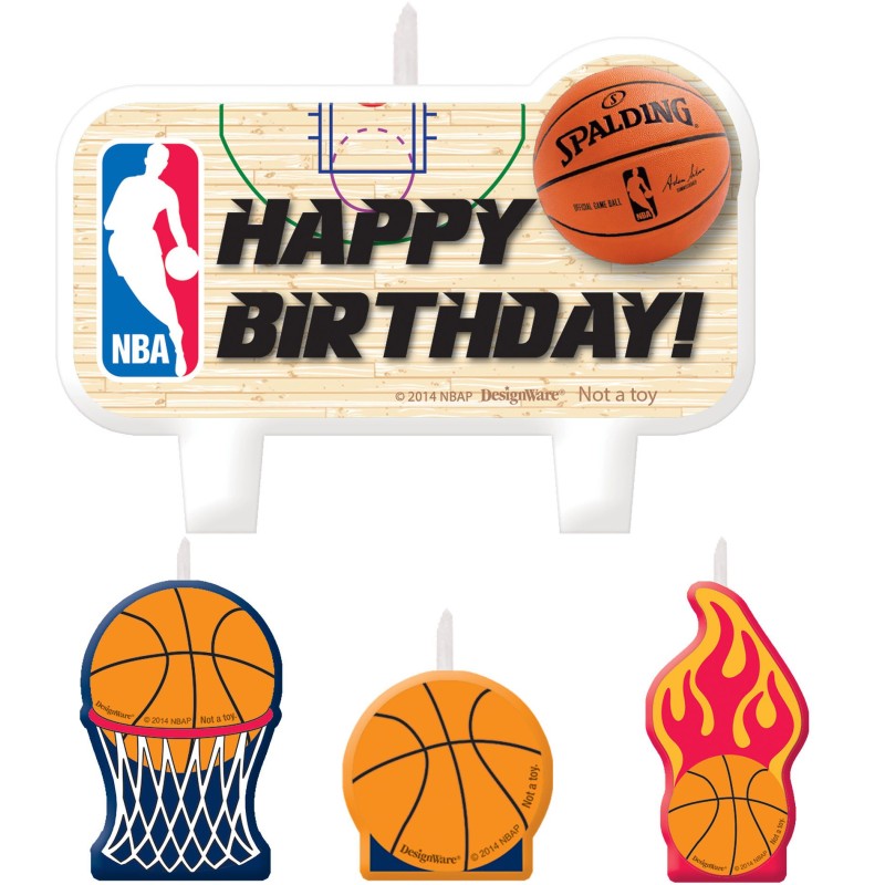 NBA Basketball Birthday Cake Candle Set: Party at Lewis Elegant Party ...