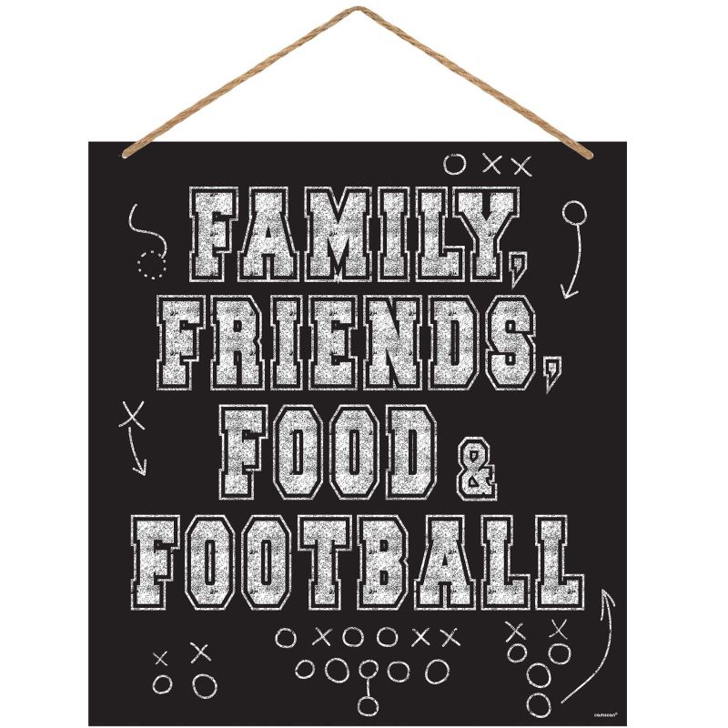Football Fiberboard Wall Sign w/ Rope Hanger: Party at Lewis Elegant ...