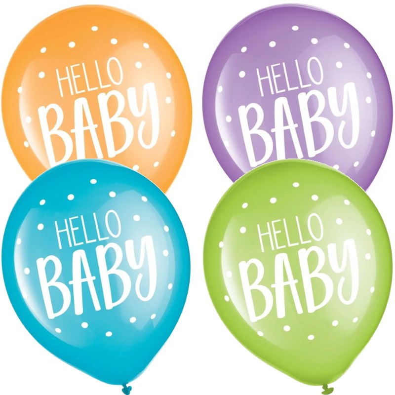 Hello Baby 12-inch Latex Balloons: Party at Lewis Elegant Party ...