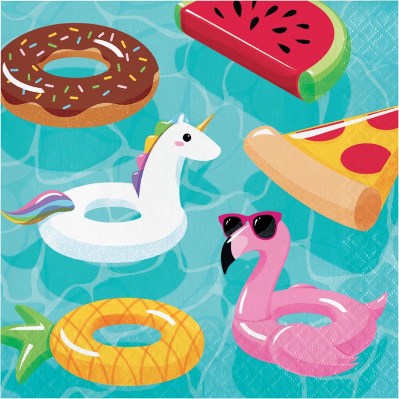 Pool Party Floats Lunch Napkins: Party at Lewis Elegant Party Supplies ...