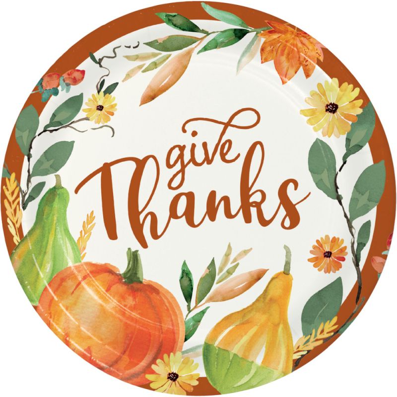 Giving Thanks 9-inch Plates: Party at Lewis Elegant Party Supplies ...