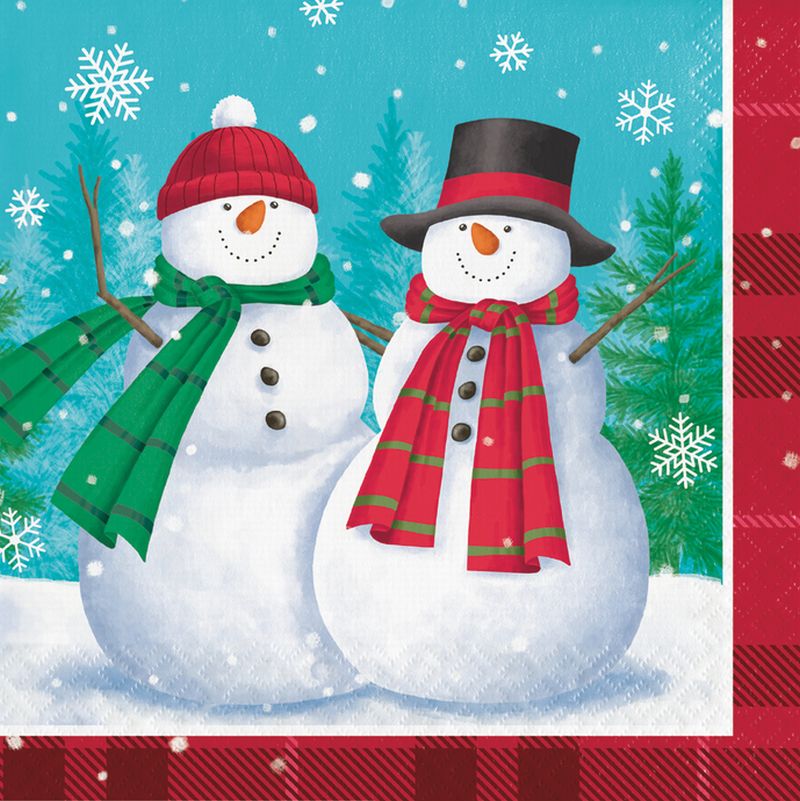 Smiling Snowman Lunch Napkins: Party at Lewis Elegant Party Supplies ...