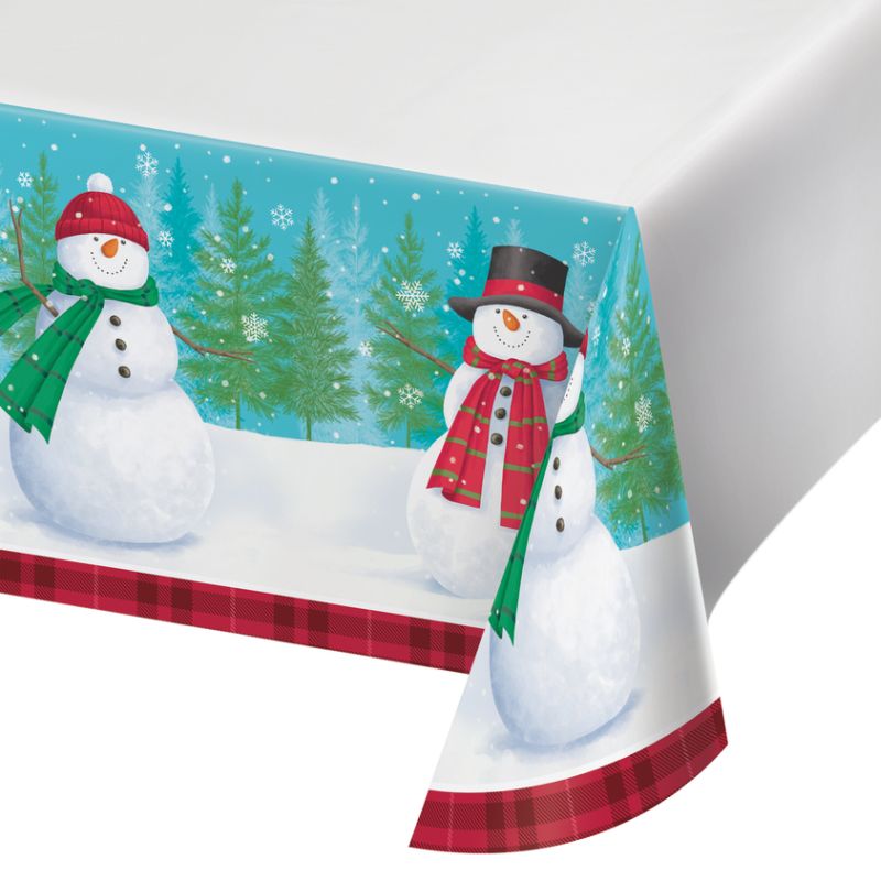 Smiling Snowman Paper Tablecloth: Party at Lewis Elegant Party Supplies ...