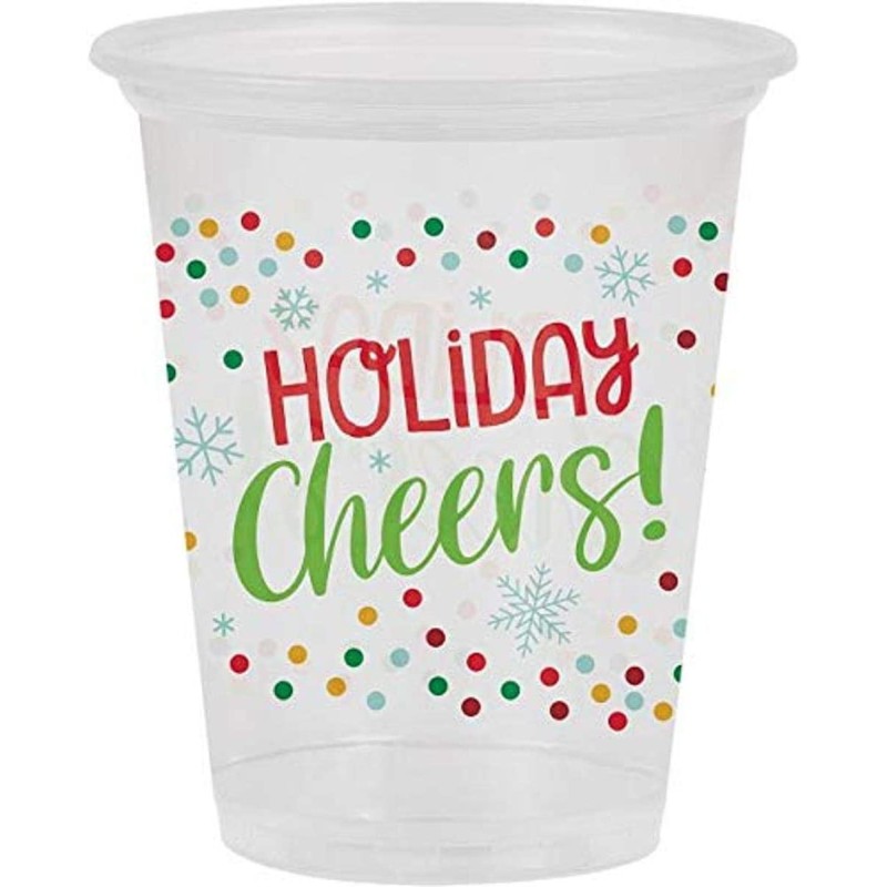 Holiday Cheers Clear 16 oz Plastic Cups: Party at Lewis Elegant Party ...