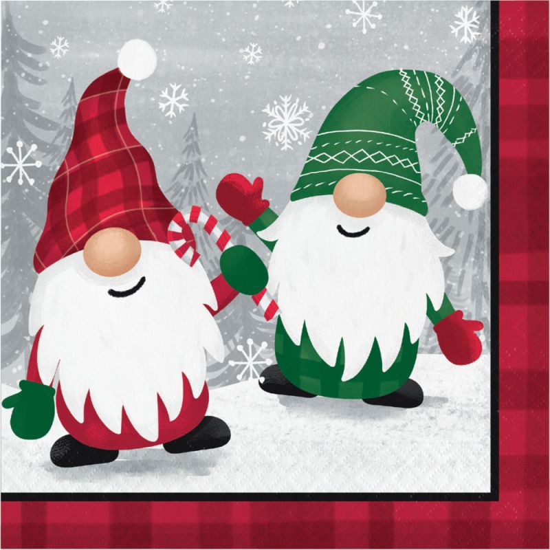 Holiday Gnomes Lunch Napkins: Party at Lewis Elegant Party Supplies ...