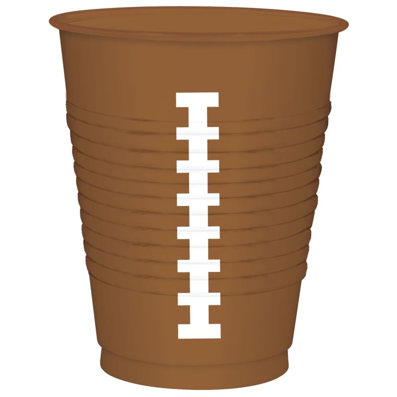 Football 18 oz Plastic Cups: Party at Lewis Elegant Party Supplies ...